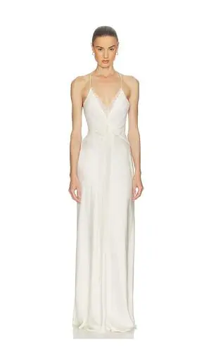 HELSA Mix Media Slip Dress - Ivory