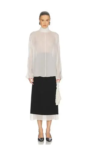 HELSA Dolman Popover Top In Cupro