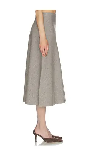 HELSA Xanthe Knit Midi Skirt - Grey