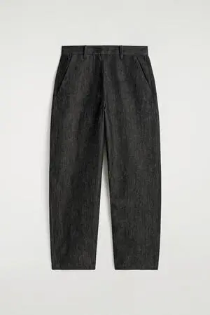 Cos Relaxed-fit Wide-leg Denim Pants - Black