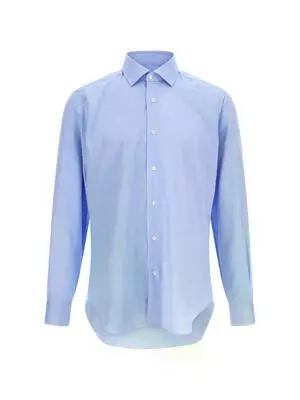 BARBA NAPOLI Oxford Cotton Shirt - Blue