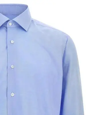 BARBA NAPOLI Oxford Cotton Shirt - Blue