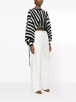Zimmermann Striped Balloon-sleeve Top