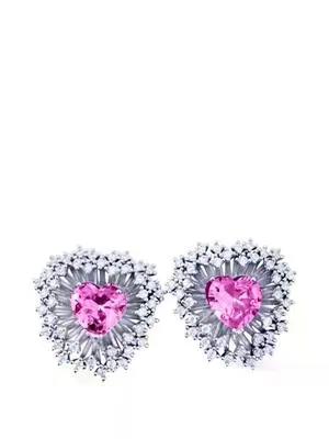 HZMER JEWELLERY Twilight Shimmer Heart Earrings - Silver