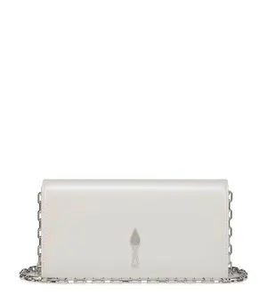 CHRISTIAN LOUBOUTIN Bettina Nappa Leather Clutch Bag - White
