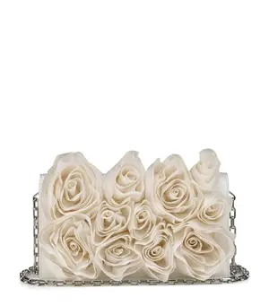 CHRISTIAN LOUBOUTIN Bettina Floral-taffeta Clutch Bag - White