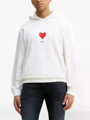 Hugo Dalentinos Heart-graphic Hoodie - White