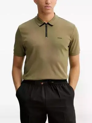 Hugo Dalomino Zip-up Collar Polo Shirt - Green