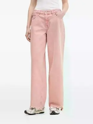 Hugo Gamala Frayed Denim Jeans - Pink