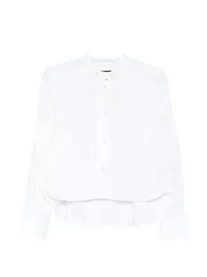 Emporio Armani Cotton Band Collar Shirt - White