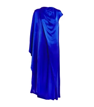 ROKSANDA Silk Draped Hiba Maxi Dress - Blue
