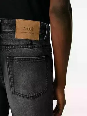AMI Paris Cotton Tapered Fit Jeans - Grey