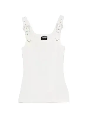 Versace Buckle-strap Top - White