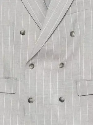 Tagliatore Light Pinstripe Double-breasted Blazer - Grey