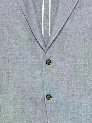 LARDINI Button Linen Blazer - Blue