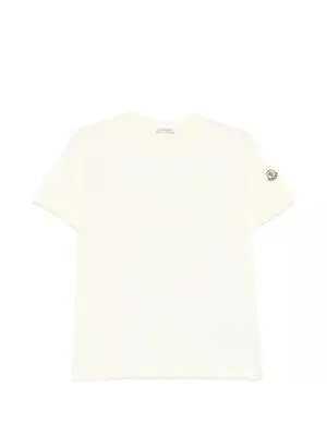 Moncler Logo Patch Cotton T-shirt - Neutrals