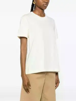 Moncler Logo Patch Cotton T-shirt - Neutrals