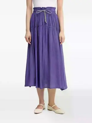 LA PETITE FRANÇAISE Josette Drawstring Midi Skirt - Purple