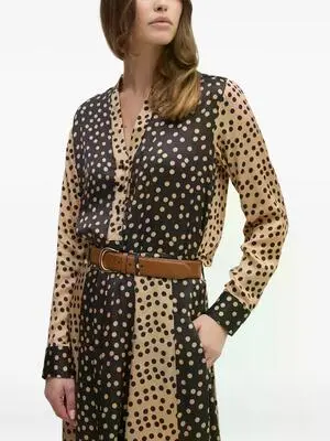 LA PETITE FRANÇAISE Banale Polka-dot Buttoned Top