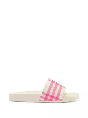 Burberry Check Slides - Neutrals
