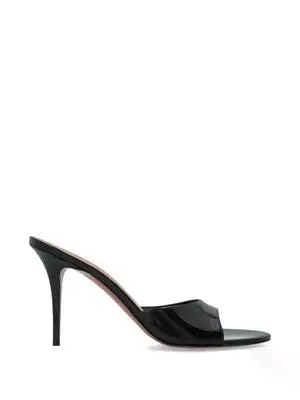 Amina Muaddi Elodie Patent Sandals - Black