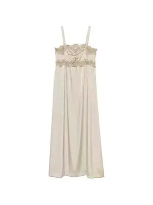 P.a.r.o.s.h Lace Long Maxi Dress - Neutrals