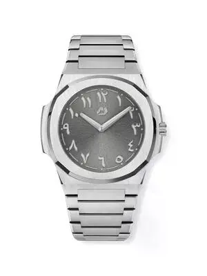 NUNCIER Sand Stainless Steel Guilloche 38mm Watch - Grey