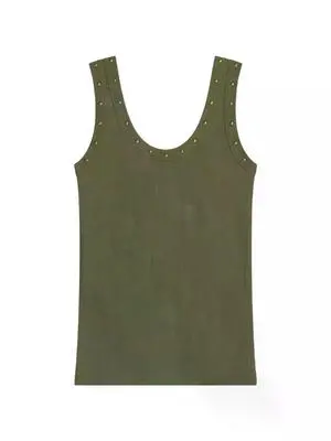 A PAPER KID Studded Tank Top - Green