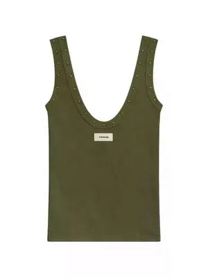 A PAPER KID Studded Tank Top - Green