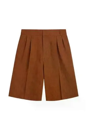 A PAPER KID Pleated Linen Shorts