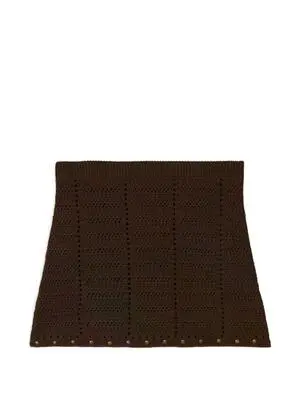 A PAPER KID Knitted Studded Mini Skirt - Brown