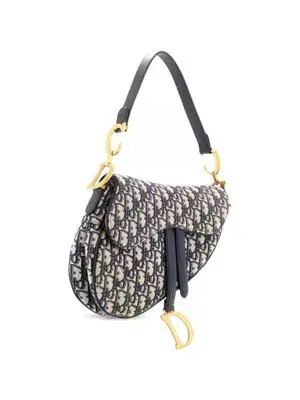 Dior Saddle Handbag Oblique Canvas Medium Shoulder Bag - Blue