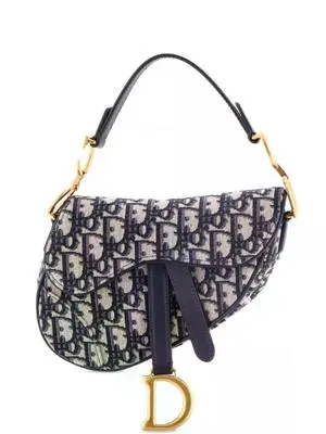 Dior Saddle Handbag Oblique Canvas Mini - Blue