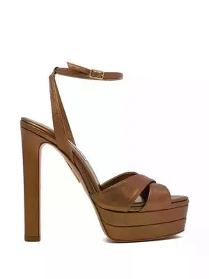 AQUAZZURA Divine Platform Sandals - Brown