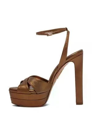 AQUAZZURA Divine Platform Sandals - Brown