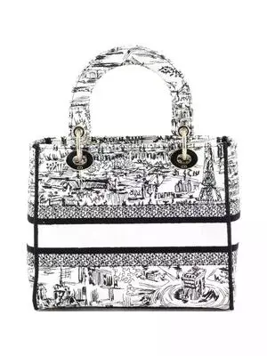 Dior Lady D-lite Embroidered Canvas Satchel - Multicolour