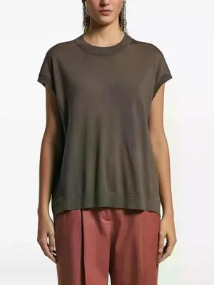 Peserico Paneled Short Sleeve Top