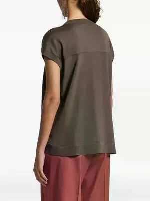 Peserico Paneled Short Sleeve Top