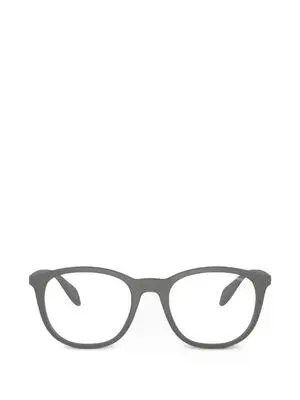 Emporio Armani Oval-frame Clip-on Sunglasses - Grey