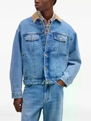 Nn07 Roy Corduroy-collar Denim Jacket - Blue