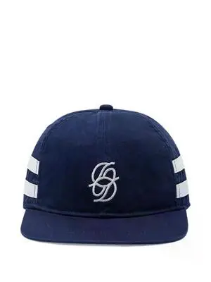 Drole De Monsieur Logo Striped Baseball Cap - Blue