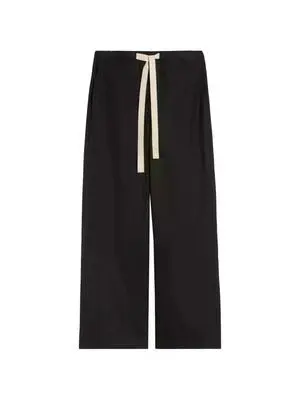 Max Mara Cotton Drawstring Trousers - Black