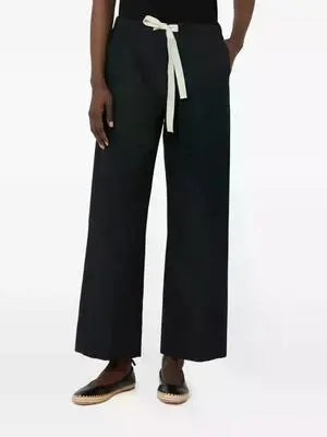 Max Mara Cotton Drawstring Trousers - Black