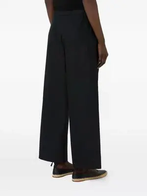 Max Mara Cotton Drawstring Trousers - Black