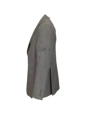 Thom Browne Wool Seersucker Sportcoat With Armbands - Grey