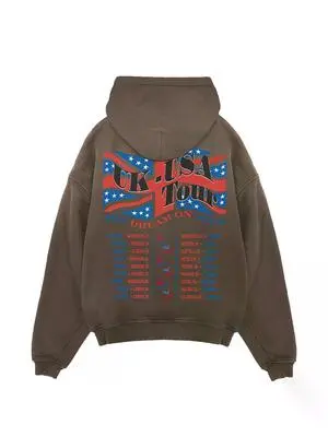 REPRESENT Graphic Print Cotton Hoodie - Brown