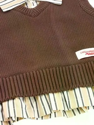 CHARLES JEFFREY Cropped Vest Shirt - Brown