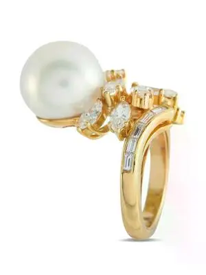 LB EXCLUSIVE Diamond And Pearl Embellished Ring - Gold