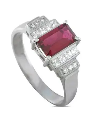 LB EXCLUSIVE Rubellite And Diamond Ring - Silver
