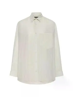 Balenciaga Striped Pocket Shirt - Neutrals